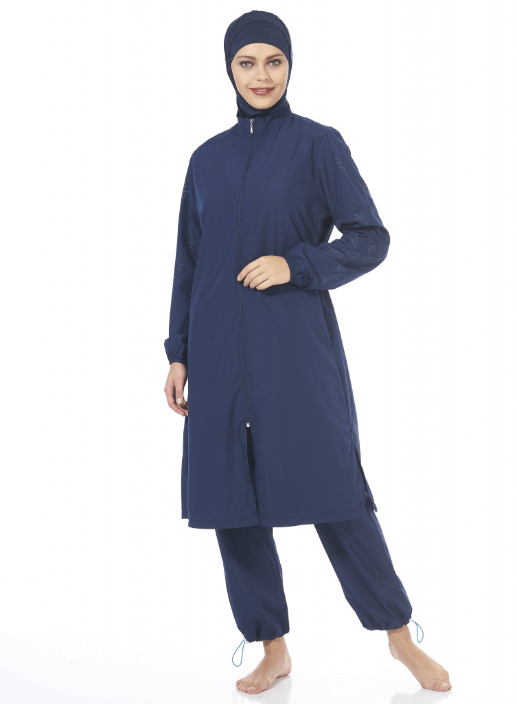 Subtiel lange zwarte boerkini - Elif Boutique